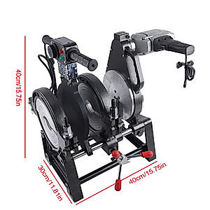 Lidhujnk 110V 2 Clamps Manual Pipe Fusion Welder PE HDPE PB PVC Piping Welding Machine, Pipe Hot Melt Welder 63-200mm