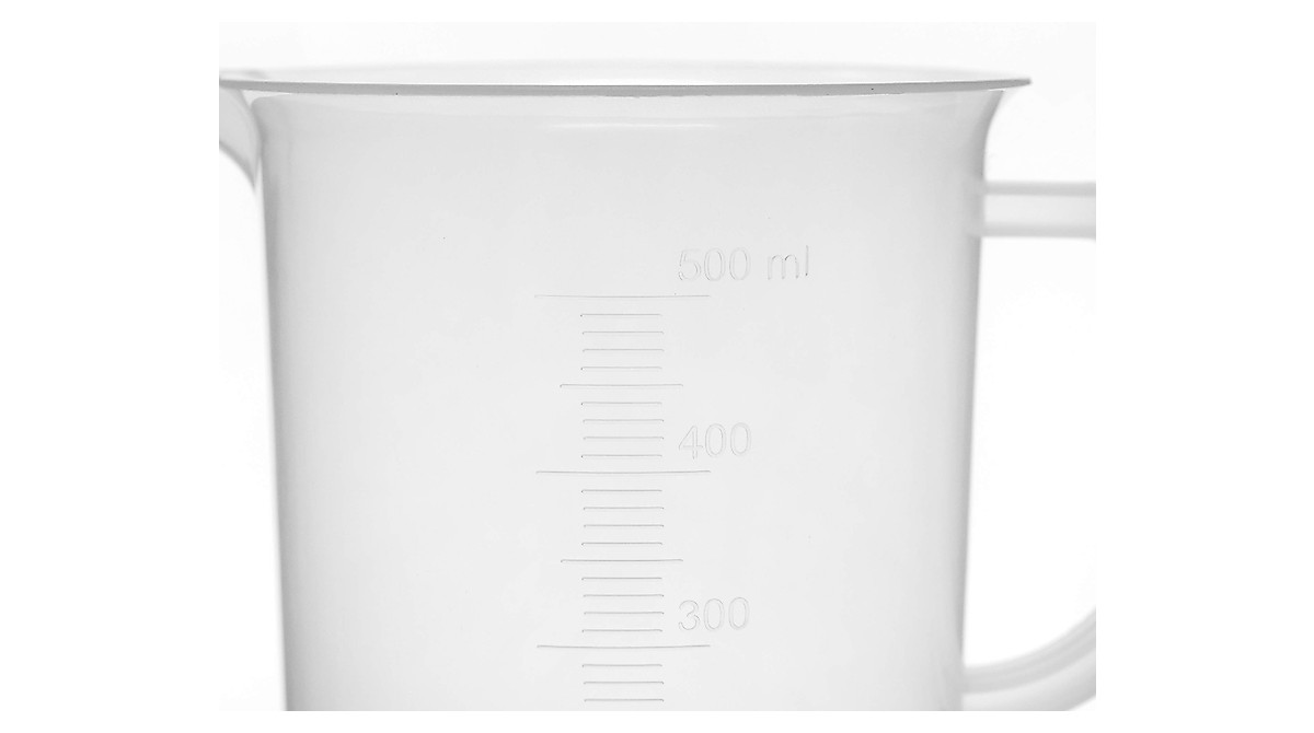 EISCO Plastic Pitcher, 500mL - Molded Graduations - Chemical Resistant ...