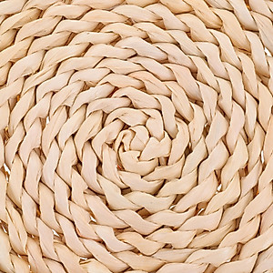 HEMOTON Straw Insulation Placemat Upholstery Trim Round Woven Placemats Indoor Mats Farmhouse Placemats Drinks Coasters Woven Cutlery Cushion - Placemat Hand Woven Placemat