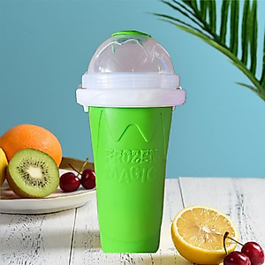 2 Packs Slushie Cup,Slushy Cup,Magic Quick Frozen Smoothies Cup,Portable Double Layer Slushy Maker Cup,Slushie Maker Cup with Straw and Spoon,Gift for Everyone