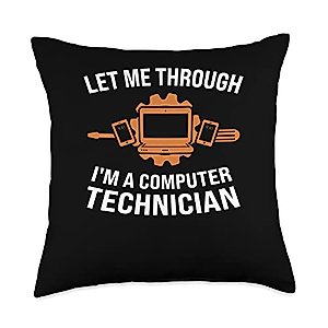 Technical Support Information computer repairing G let me Through I'm a Computer Technician Tech Support Throw Pillow, 18x18, Multicolor