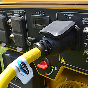 Conntek 25-Foot 30-Amp 125-Volt 3-Prong Fan-Style Generator Extension Power Cord, L5-30P to Three 5-15R, with Power Indicator Light