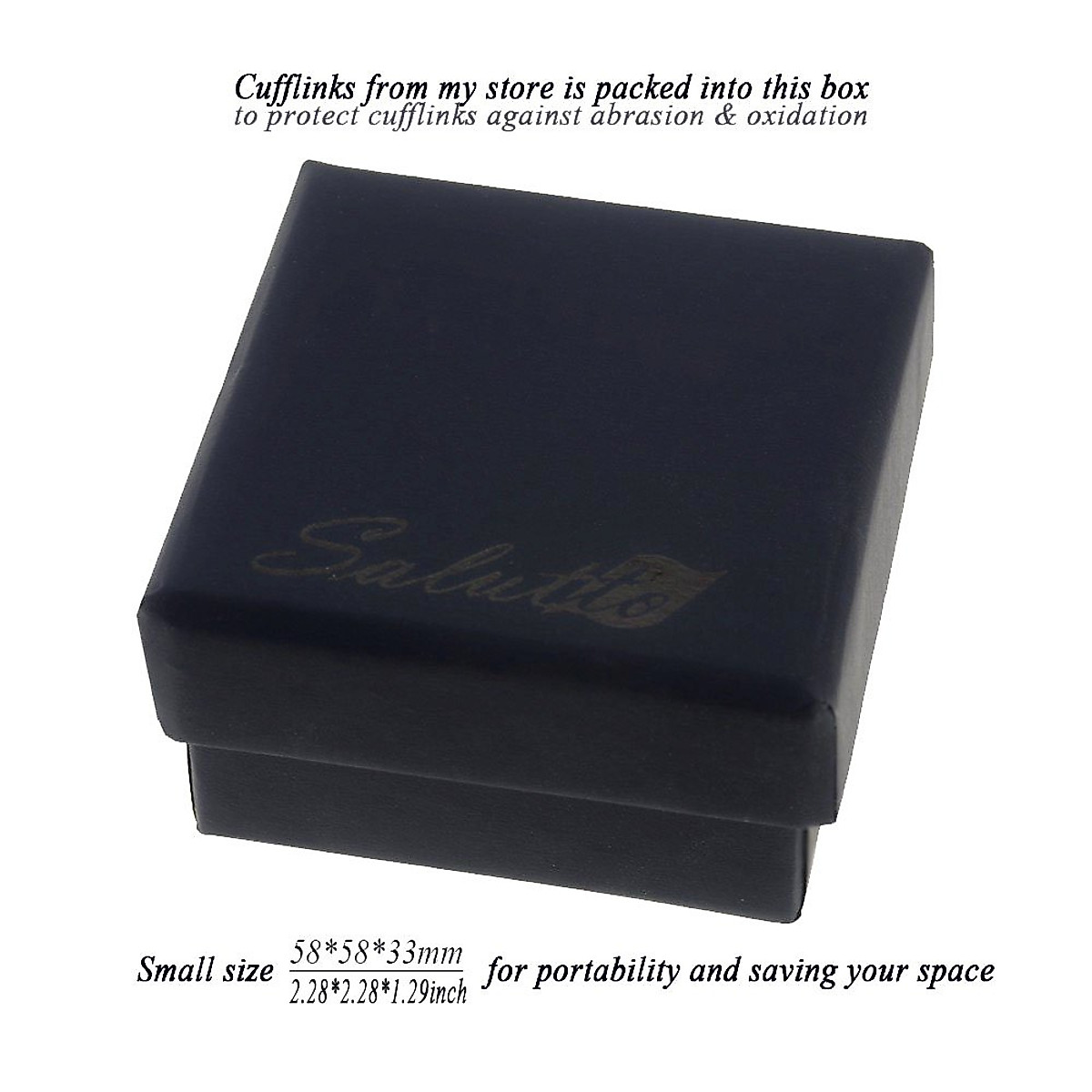 Salutto Men's Gold Letter C Cufflinks 1 Pair with Gift Box (C)