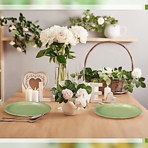 Roshtia 100 Pcs Sage Green Disposable Plates Green Paper Plates Disposable Dessert Plates Bulk 7 Inch 9 Inch Disposable Paper Plates Set Decoration for Wedding Engagement Bridal Shower