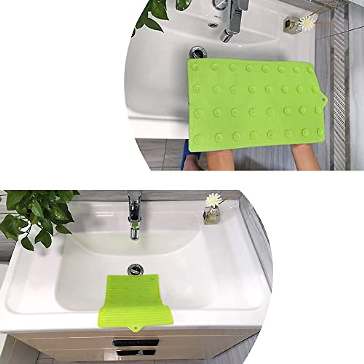 Tutuone Foldable Washboard Silicone Portable Soft laundry board Mini Travel Washboard for Hand Washing Multifunctional Household Clean Mat (Green)