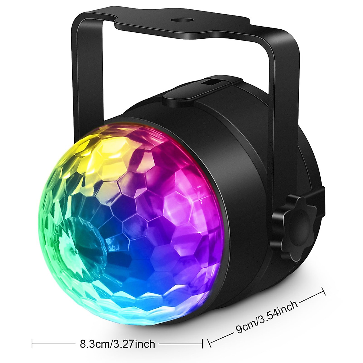 [2-Pack] Sound Activated Party Lights with Remote Control Dj Lighting, RGB Disco Ball Light, Strobe Lamp 7 Modes Stage Par Light for Home Room Dance Parties Bar Karaoke Christmas Wedding Show Club