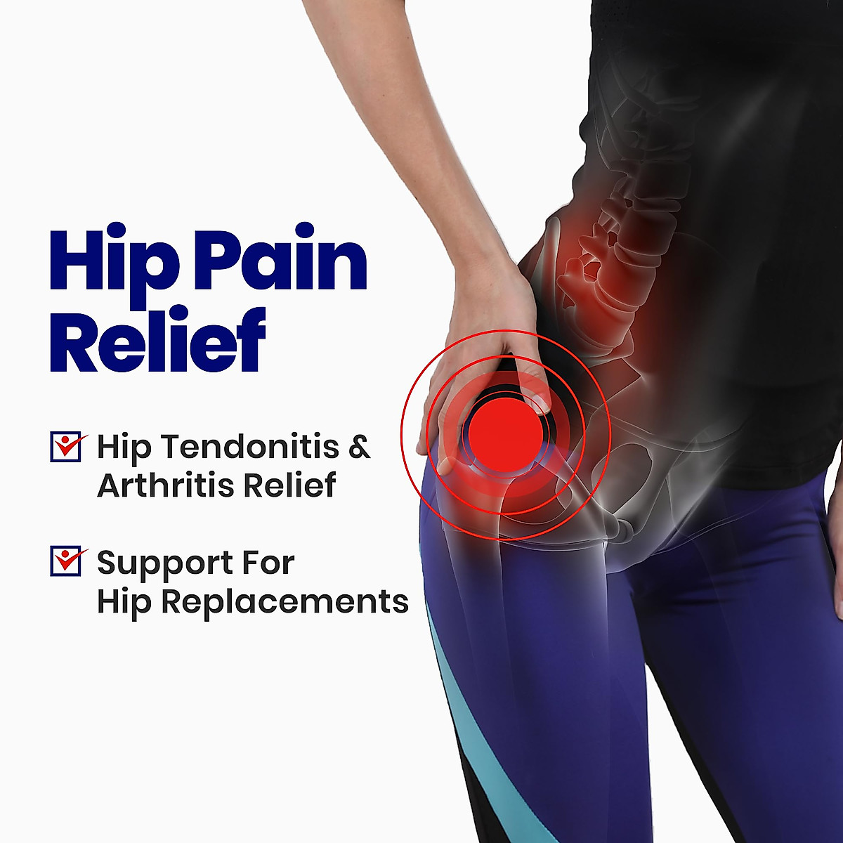 Hip Brace Thigh Compression Sleeve | Hip Sciatica Pain Relief Device Brace | Hamstring & Groin Compression Sleeve Wrap for Sciatic Nerve Relief | Hip Support Brace for Women & Men | Large / Right