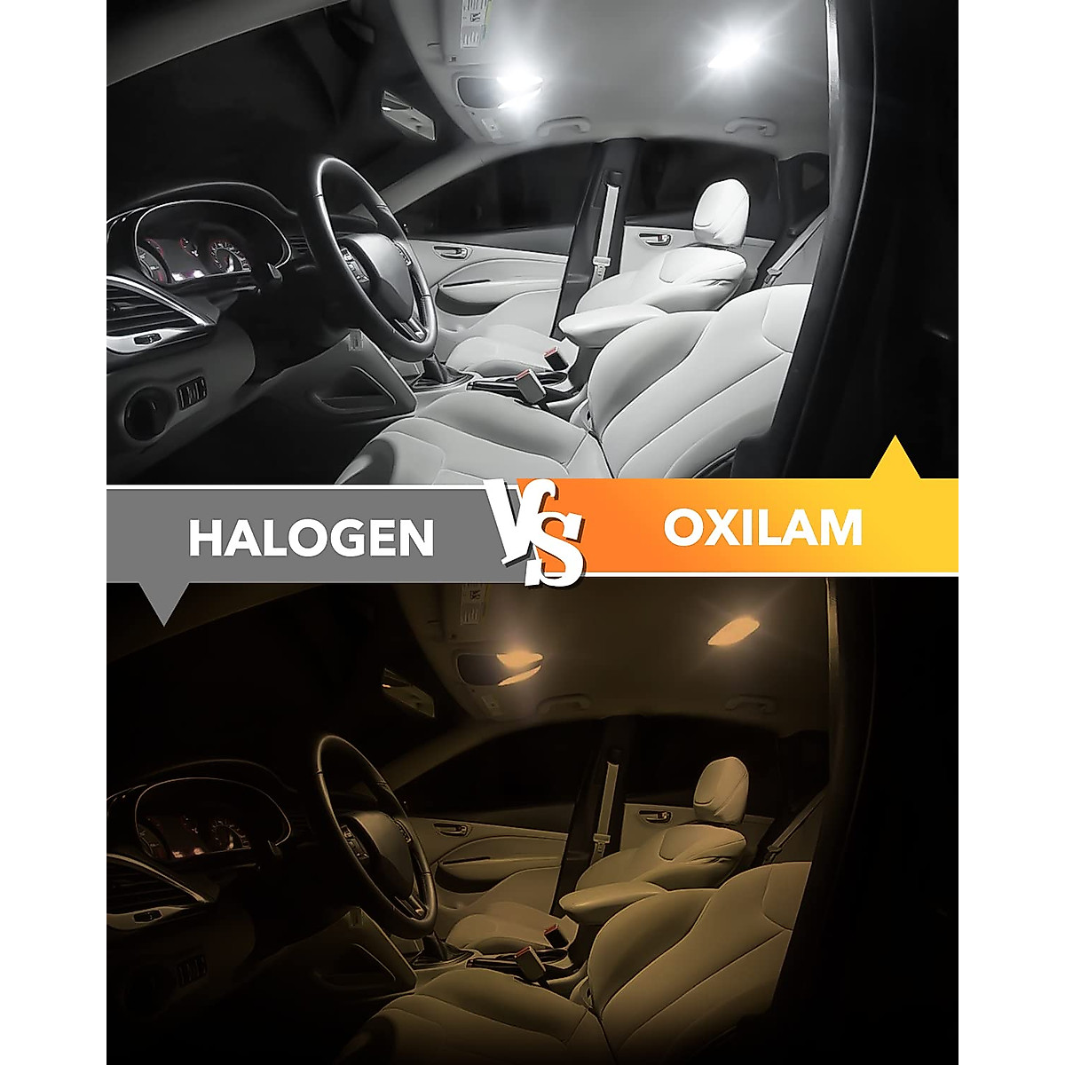 OXILAM 194 LED Bulbs, Widely Used as Car Truck Interior Dome Map Door Courtesy Marker License Plate Lights, 6000K White with High Power Chipsets for T10 168 2825 LED Bulbs Replacement (10 PCS)