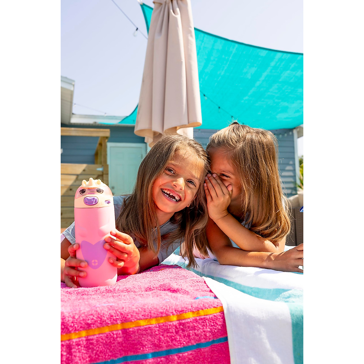 Ello Ellies 12oz Vacuum Insulated Stainless Steel Kids Water Bottle with Straw and Built-in Carrying Handle and Leak-Proof Locking Lid for School Backpack, Lunchbox and Outdoor Sports, Unicorn