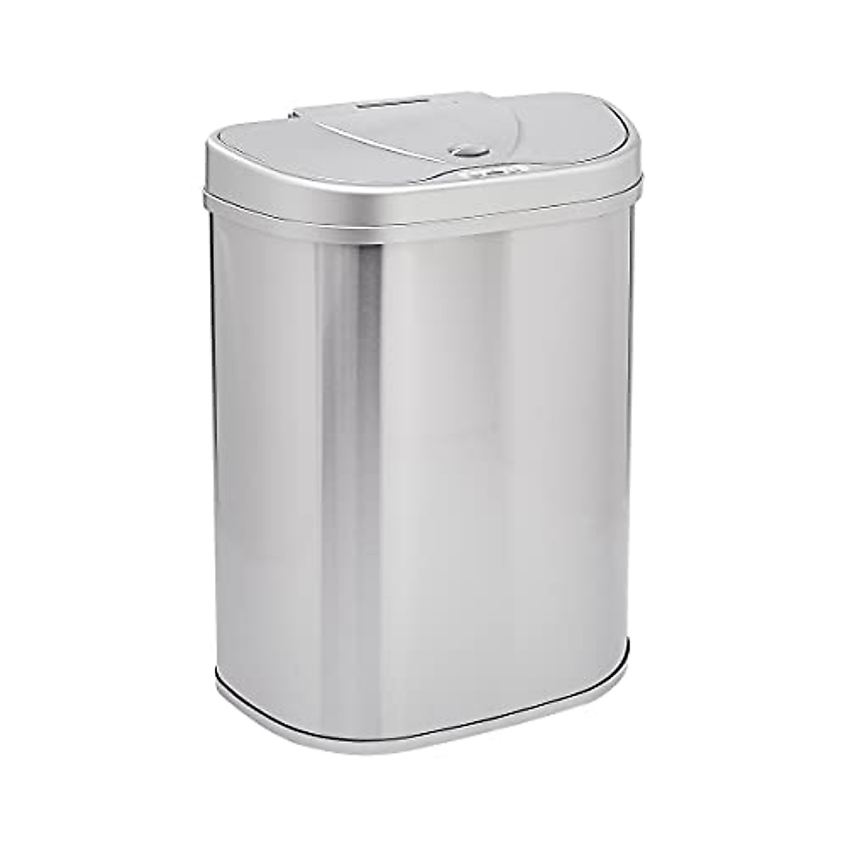 Amazon Basics Automatic Hands-Free Stainless Steel D-Shaped Trash Can, 70 Liter, 3 Bins