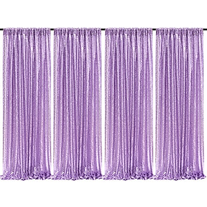 Sparkly Sequin Backdrop Curtain 4 Packs 2ftx8ft Wedding Party Backdrop Lavender Sequence Sequin Photo Booth Backdrop