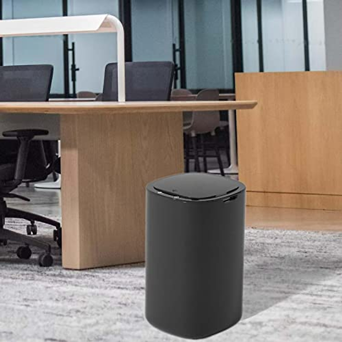 Dolity Sealed Trash Can 12L Trash Basket with Lid Automatic Smart Sensor Wastebasket Waste Can Garbage Bin Dustbin for Bathroom Kitchen Bedroom, Black