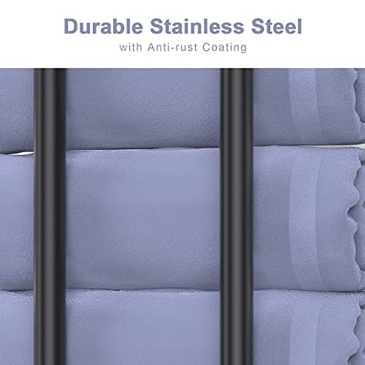 WUIVIUT Adhesive Towel Racks for Bathroom Wall Mounted, Rolled Bath Towel Holder Storage-Stainless Steel, Black Towel Shelf for Bath Towels, Hand Towels