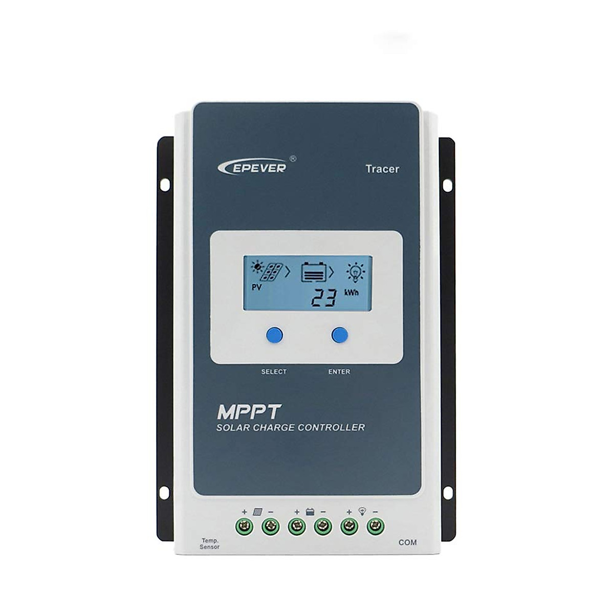 EPEVER 40A MPPT Solar Charge Controller 12/24V DC Automatically Identifying System Voltage Common Negative Grounding Compitable with Lead-Acid and Lithium Batteries