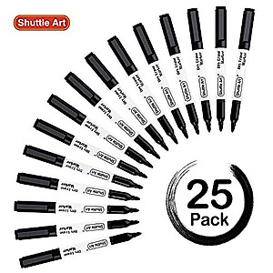 Shuttle Art Dry Erase Markers, 25 Pack Black Magnetic Whiteboard Markers with Erase, Fine Point Dry Erase Markers Perfect for Writing on Dry-Erase Whiteboards Mirrors Glasses for School Office Home