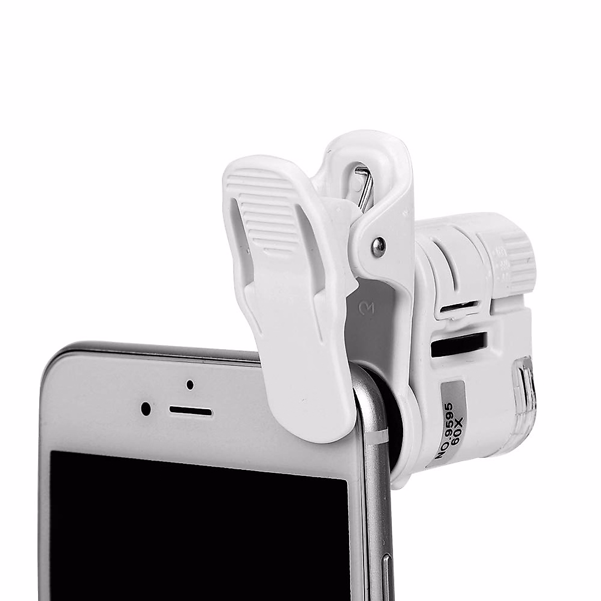 Detachable 60X Mini Phone Camera Clip Magnifier Universal Portable Magnifying with 2 Illuminated LED and Light for Mobile iPhone Galaxy