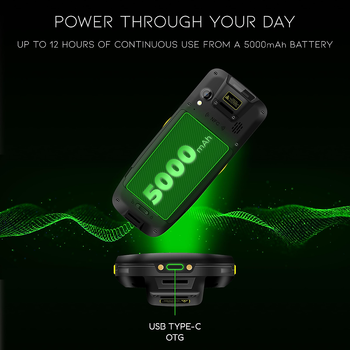 Chainway MC62 Wireless Android Barcode Scanner Handheld with Integrated Zebra 2D/1D/QR Code Reader, Android 13, Google Play, WiFi, NFC, GPS, Bluetooth, Keypad, for Inventory Scanning (Build Your Own)