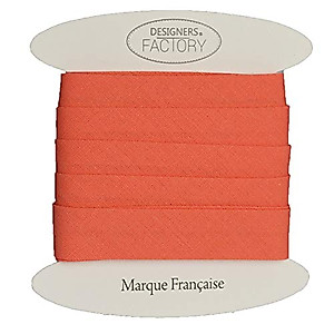 designers-factory Salmon Cotton Bias Binding Tape - Available in Several Colours and Two Sizes - Oeko Tex Certified Cotton Bias Binding for Sewing (by 10.93 Yards, Salmon)