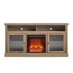 Ameriwood Home Chicago Fireplace TV Stand for TVs up to 65", Natural