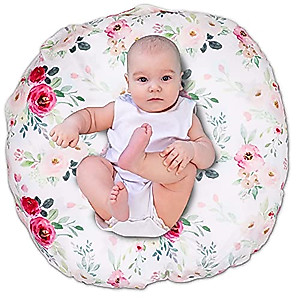 Floral Newborn Lounger Pillow Cover, Lounger Cover for Boys Girls,Pink Flower, Snugly Fit Infant Lounger for Baby, Infant Removable Slipcover, Breathable & Reusable (Lounger Pillow Not Included)