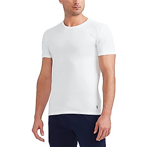 POLO RALPH LAUREN Men's Classic Fit Cotton Crew Tee Big & Tall, White/Cruise Navy, 2X