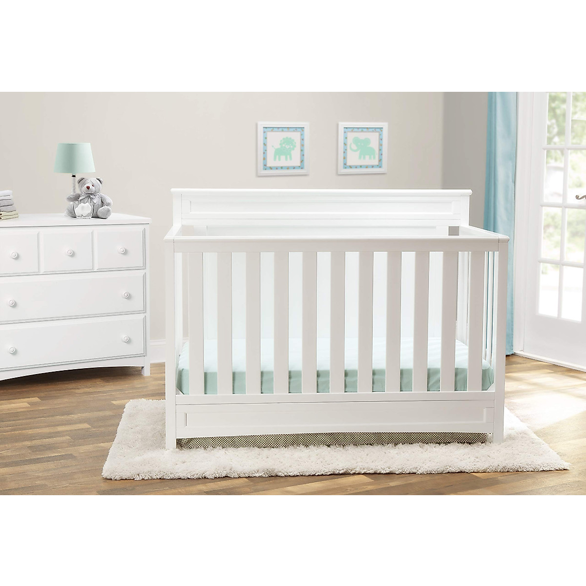 Delta Children Princeton 4-in-1 Convertible Baby Crib, White