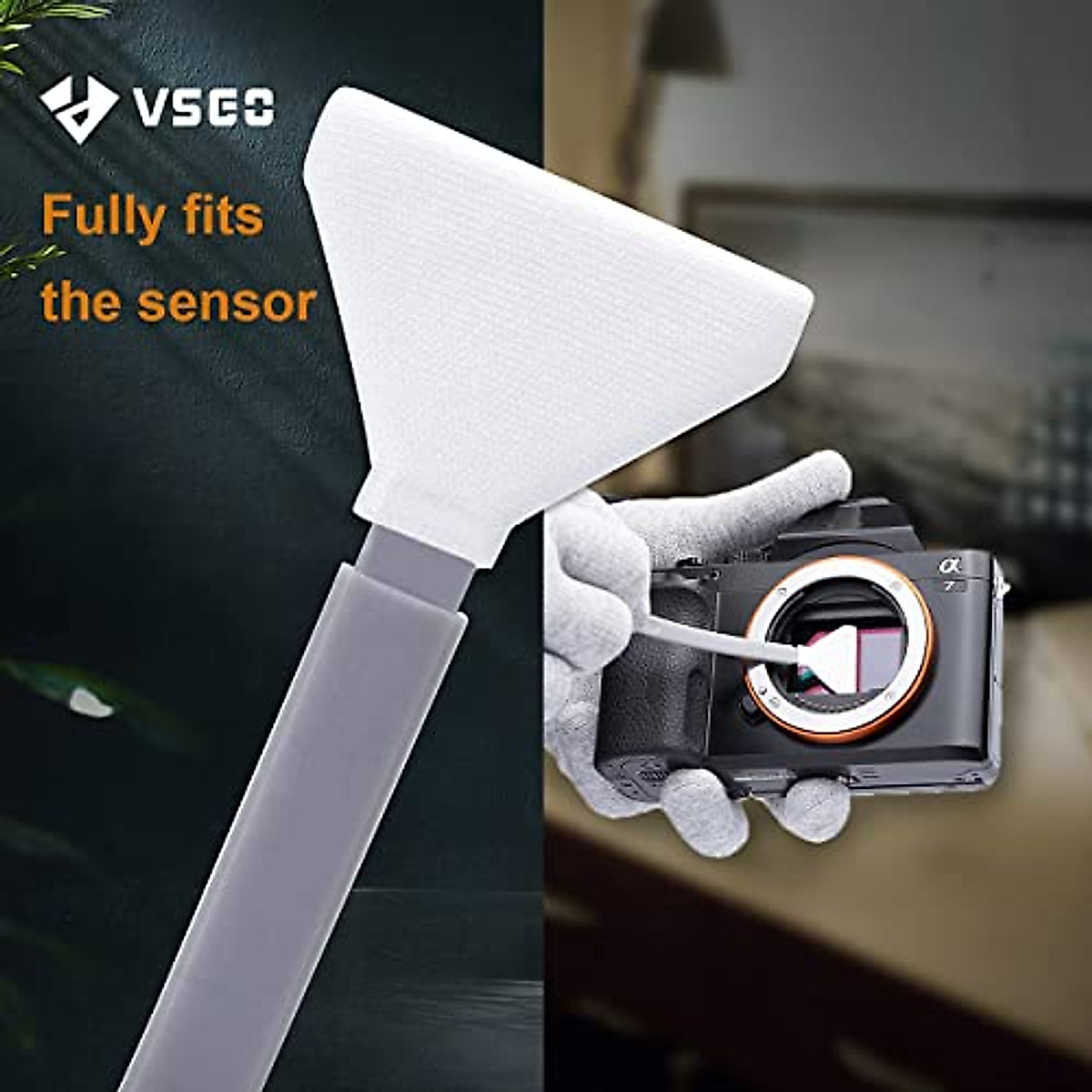 VSGO VS-S03E New Full Frame Camera Cleaning Kit 12pcs Sensor Cleaning Swab and 10ml Cleaner for Sony Nikon Canon FF CCD CMOS Clean