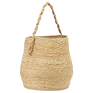 Creative Co-Op Hand-Woven Jute Handle Baskets, Natural
