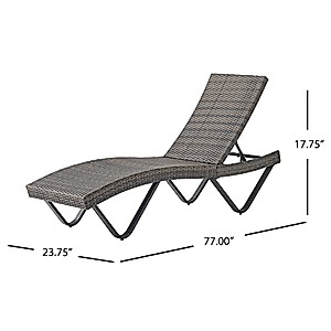 Christopher Knight Home San Marcos Chaise Lounge, Grey