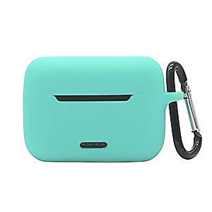 2 Pack Soft Rubber Silicone Protective Case Cover Compatible with TOZO NC2 Earbuds, Protective Skin Sleeve with Keychain (Light Blue+Light Green)