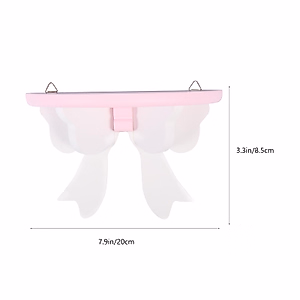 VOSAREA 2pcs Bow tie Rack Wooden Storage Shelf Wall Storage Rack Office Shelves Bookshelf for Kids DIY Floating Shelf Brackets Floating Bookshelves Bowknot Hanging Storage Rack Household