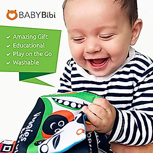 Cloth Books (Set of 6). High Contrast Soft Books. Black and White Images Encourage Infant Development – Suitable for Babies and Toddlers from 3 Months