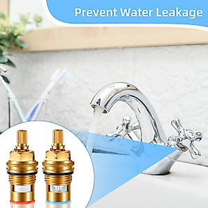 Dreyoo Hot Cold Faucet Cartridge Replacement Compatible with hansgrohe Basic Set, Axor Carlton, Citterio, Steel and Terrano Valves, 1 Inch Turn Flow Cartridge Replacement for 94008000 94009000