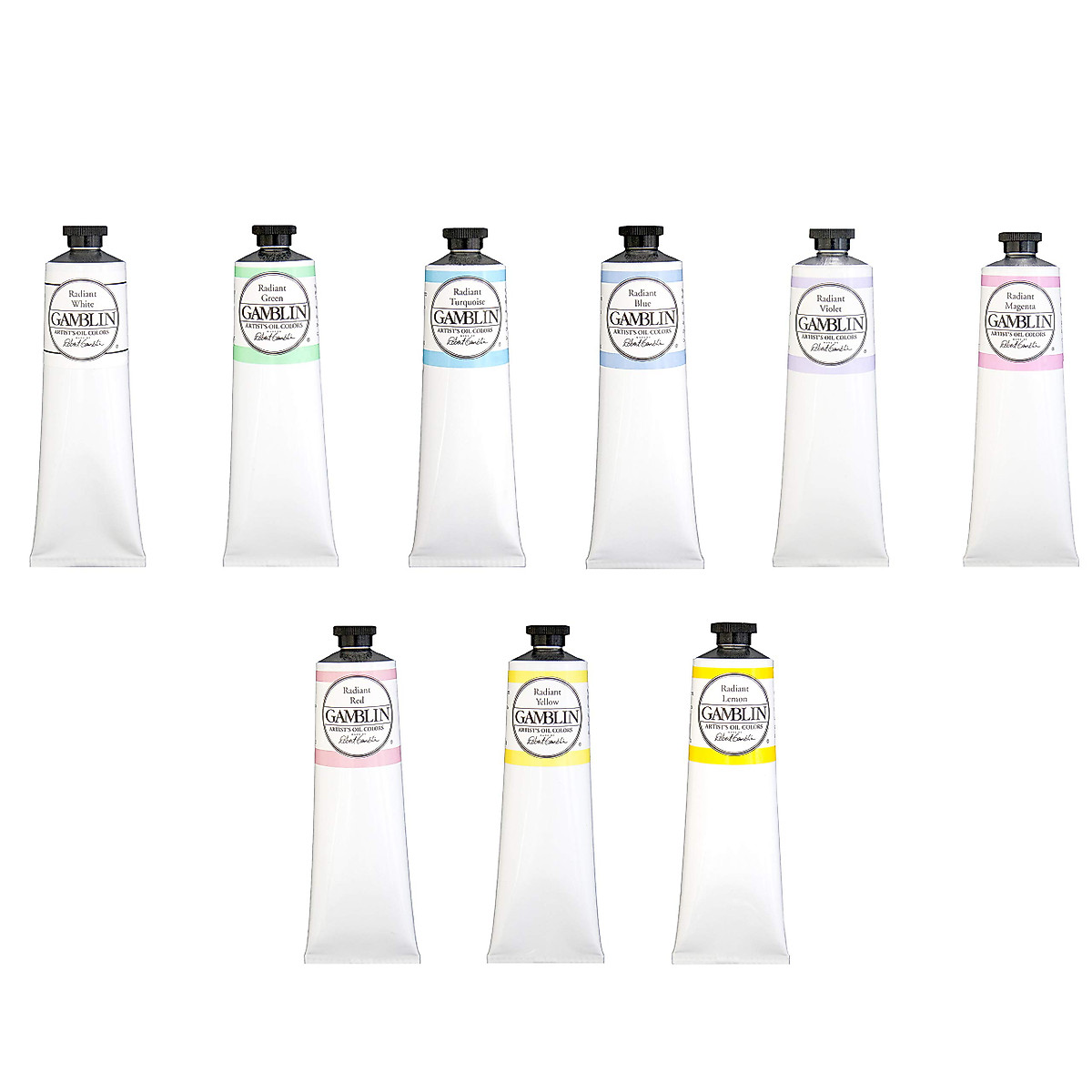 Gamblin Artist Oil Paint Set for Professionals, Radiant Set Includes 37ml Tubes of Colors & 150ml Tube of White