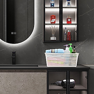 Joyeen 3 Packs Large Organizer Baskets Bins, Plastic Storage Basket (White)