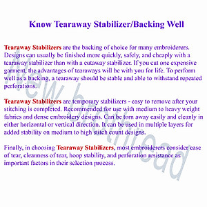 New brothread Tear Away Machine Embroidery Stabilizer Backing 12" x 50 Yd roll - Medium Weight 1.8 oz - Cut into Variable Sizes - for Machine Embroidery and Hand Sewing