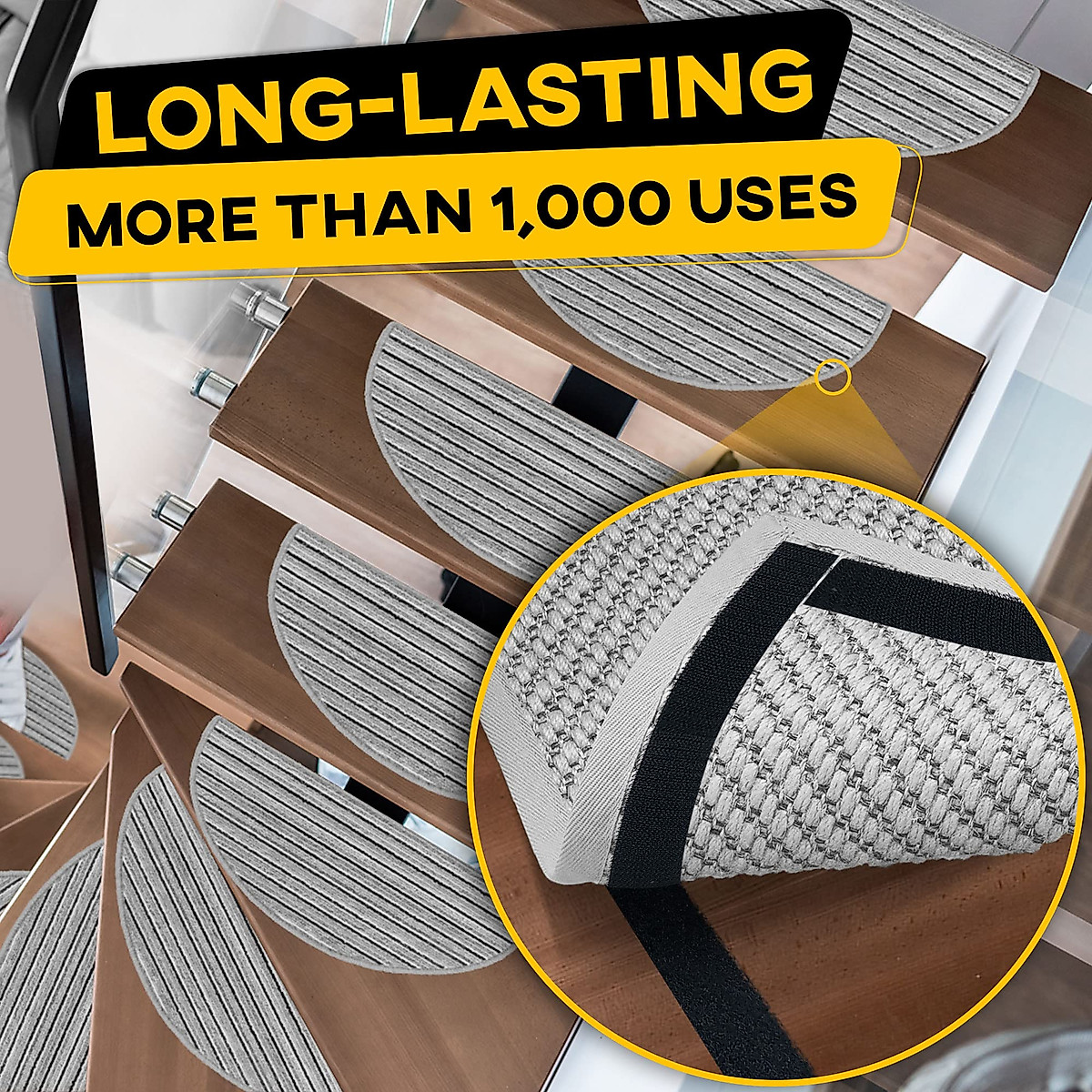 Hook and Loop Tape Roll with Heavy Duty Adhesive Industrial Strength Easy to Cut, Strong Hook and Loop Strips with Sticky Back, Black 1 Inch x 30 Feet