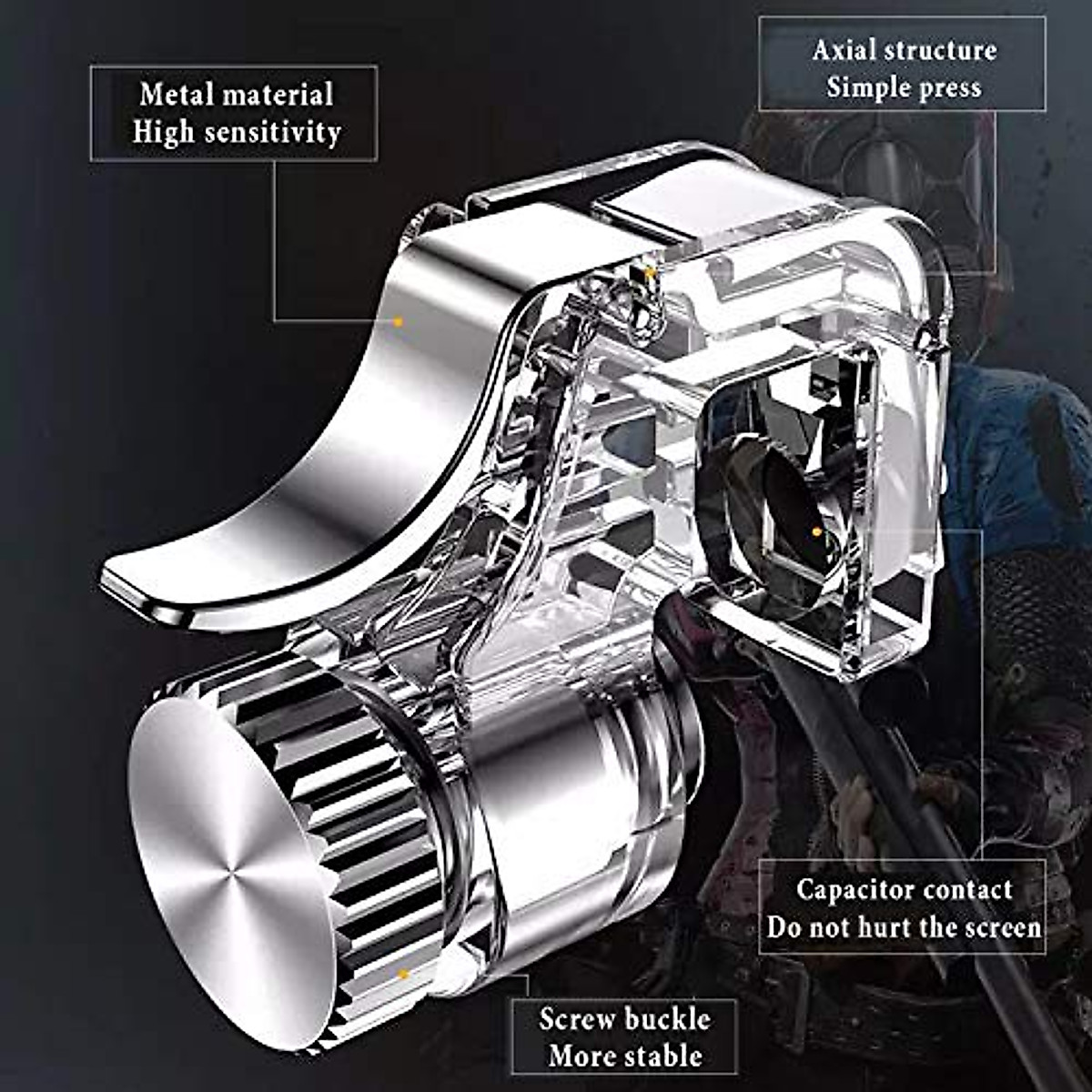 Newseego Mobile Game Controllers, Phone Triggers for Mobile Phone, Shooter Sensitive Controller Joysticks Aim & Fire Trigger Keys for Knives Out/Rules of Survival (1 Pair Mobile Triggers)