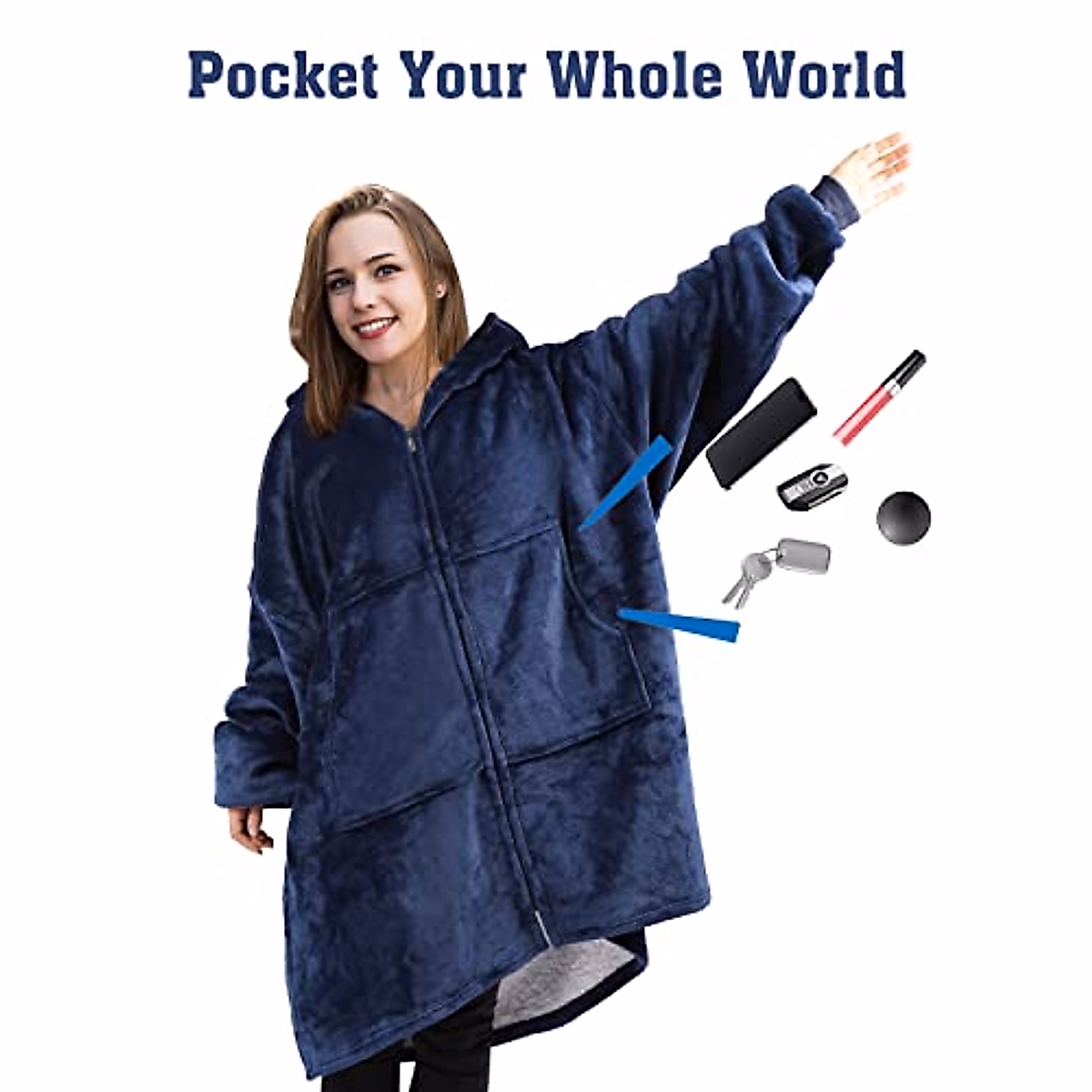 Oversized Wearable Blanket Hoodie,Unisex Sherpa Blanket, Super Soft Cozy Blanket Hoodie, Oversized Sweatshirt Size with Pocket for Adult Women Men