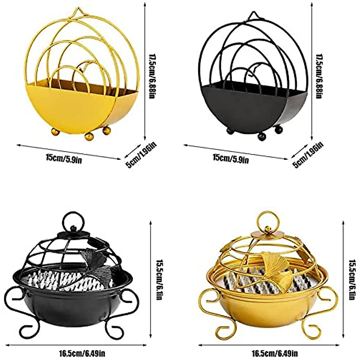 XJXJ Mosquito Coil Holder | Metal Incense Burner | Portable Insect Repellent | Home Garden Fragrance Aromatherapy | Includes Lid and Handle