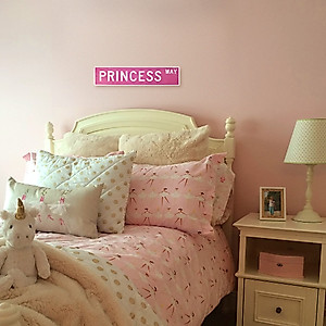 Girls Bedroom Decor | Princess Room Decor | Beautiful Princess Gifts | Pink Wall Decor | Princess Way Street Sign Gifts For Girls | Girl Birthday Gifts | Gifts For 4 Year Old Girl | Gifts From Grandma
