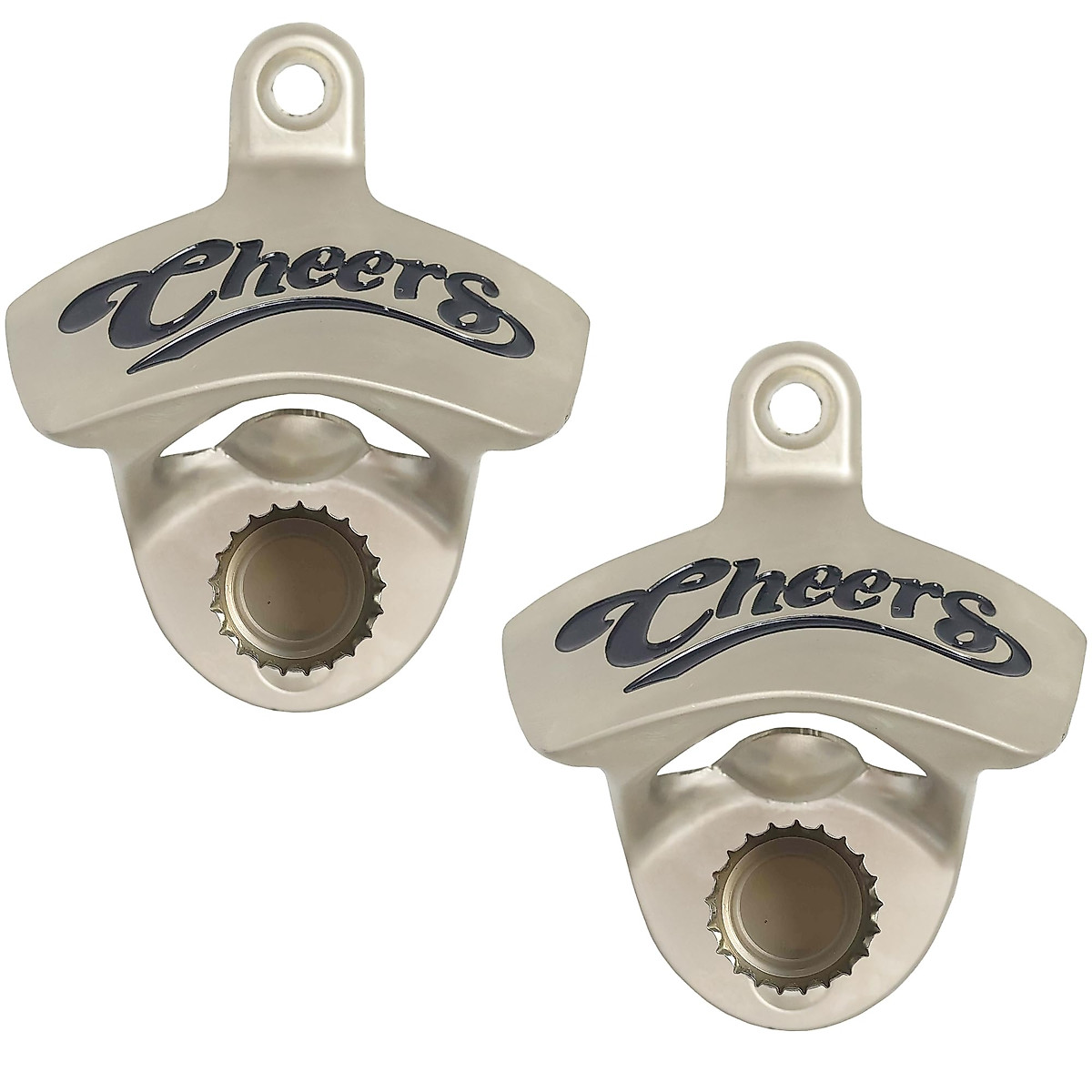 HAIICEN Cheers Magnetic Beer Bottle Opener Wall Mounted Bottle Cap Opener with Magnet Embedded for Bartender Kitchen Party Gifts (Pack of 2)
