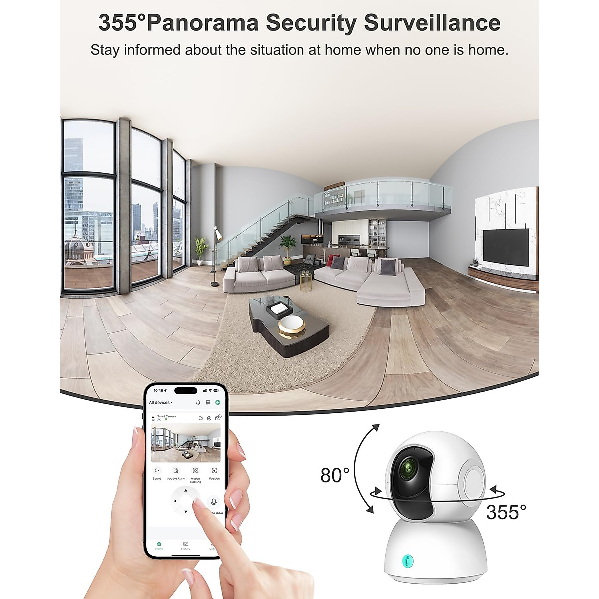 OFYOO 2K Security Camera Indoor(2pk), Baby Monitor Pet Camera with Phone App, 360-Degree WiFi Camera for Home Security, One-Touch Calls, Smart Motion Tracking, IR Night Vision, NO Installation