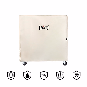 Outdoor Dining Cart,Grill Cover for Feasto 3-Shelf Outdoor Steel Table Cart, Heavy Duty Waterproof Cover for Feasto Dining Cart, Beige (L36”xW26.5”x H35”)