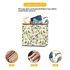 AFPANQZ Storage Bins Storage Cubes, 13x13x13 Collapsible Storage Boxes Containers Organizer Baskets for Nursery Office Closet Shelf School Bus Print Boxes Yellow