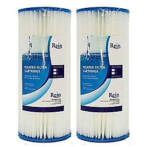 5 Micron Whole House Full Flow 10" x 4.5" Pleated Water Filter Replacement Cartridge - Pack of 2