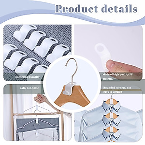 MCPINKY 50PCS Hanger Hooks, Clothes Connector Hooks Space Saving Cascading Hangers White Closet Organizer Hanger Clips for Plastic Hangers