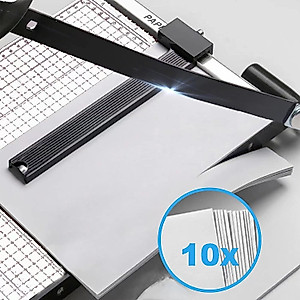 Paper Cutter for Cardstock Heavy Duty 12 inch, 12" Cut Length Guillotine Paper Trimmer for Cardstock Metal Base, 12 Sheets Capacity, for Home Office Classroom School, raw White