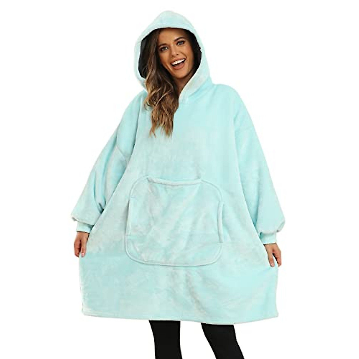 Jezero Oversized Blanket Hoodie for Women, Reversible Wearable Blanket Adult, Snuggle Sherpa Fleece Blanket Sweatshirt