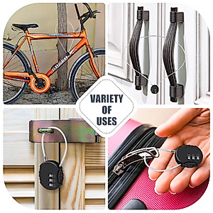 6 Pieces Cable Locks Combination Locks Cable Luggage Locks 3 Digit Thin Combo Padlock Waterproof Travel Padlock for Travel Gym Bike Backpack Cabinet 30 Inch, 5.31 Inch Wire Rope